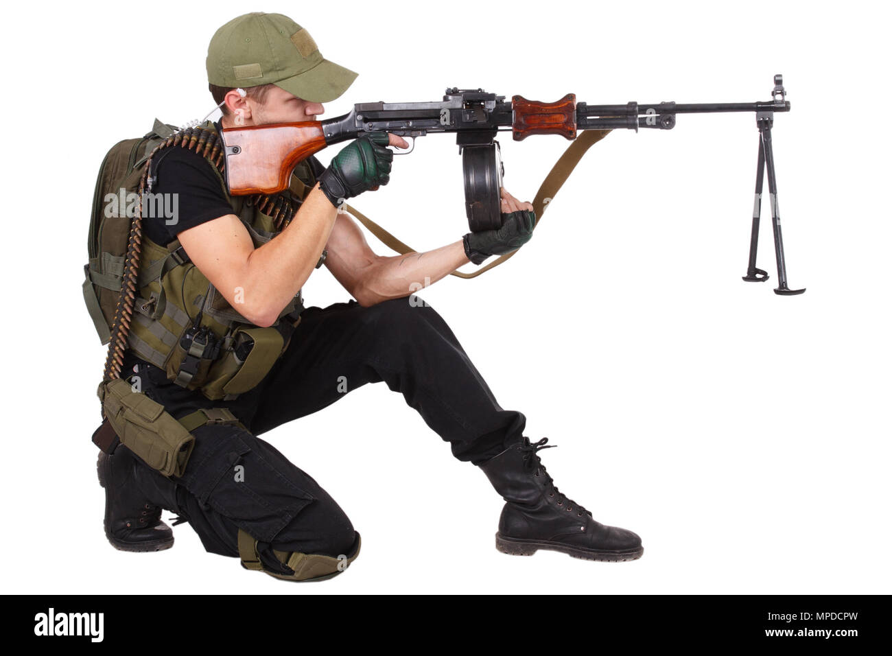 mercenary with RPG gun isolated on white Stock Photo - Alamy