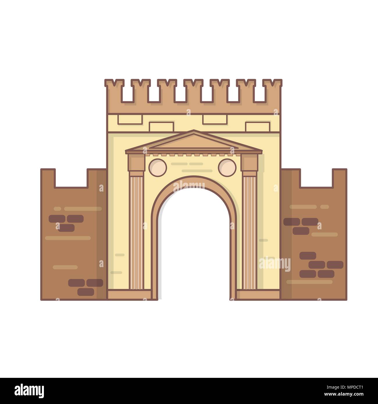 Rimini, Emilia Romagna, Italy Arch of Augustus vector, ancient ...