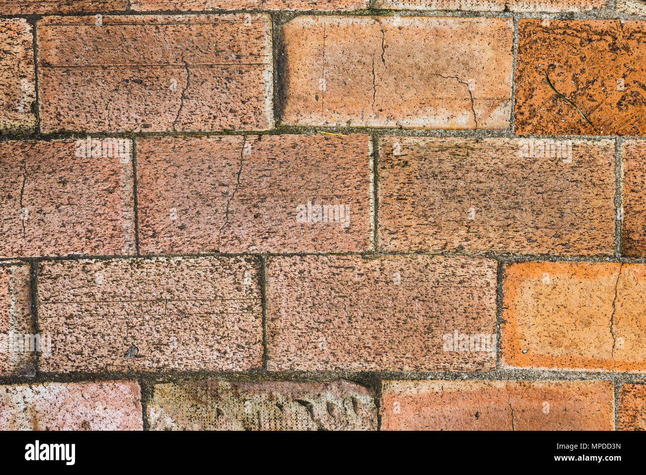 Wall of big brown bricks, close up Stock Photo - Alamy