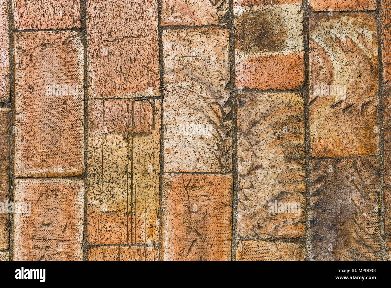 Wall of big brown bricks, close up Stock Photo - Alamy