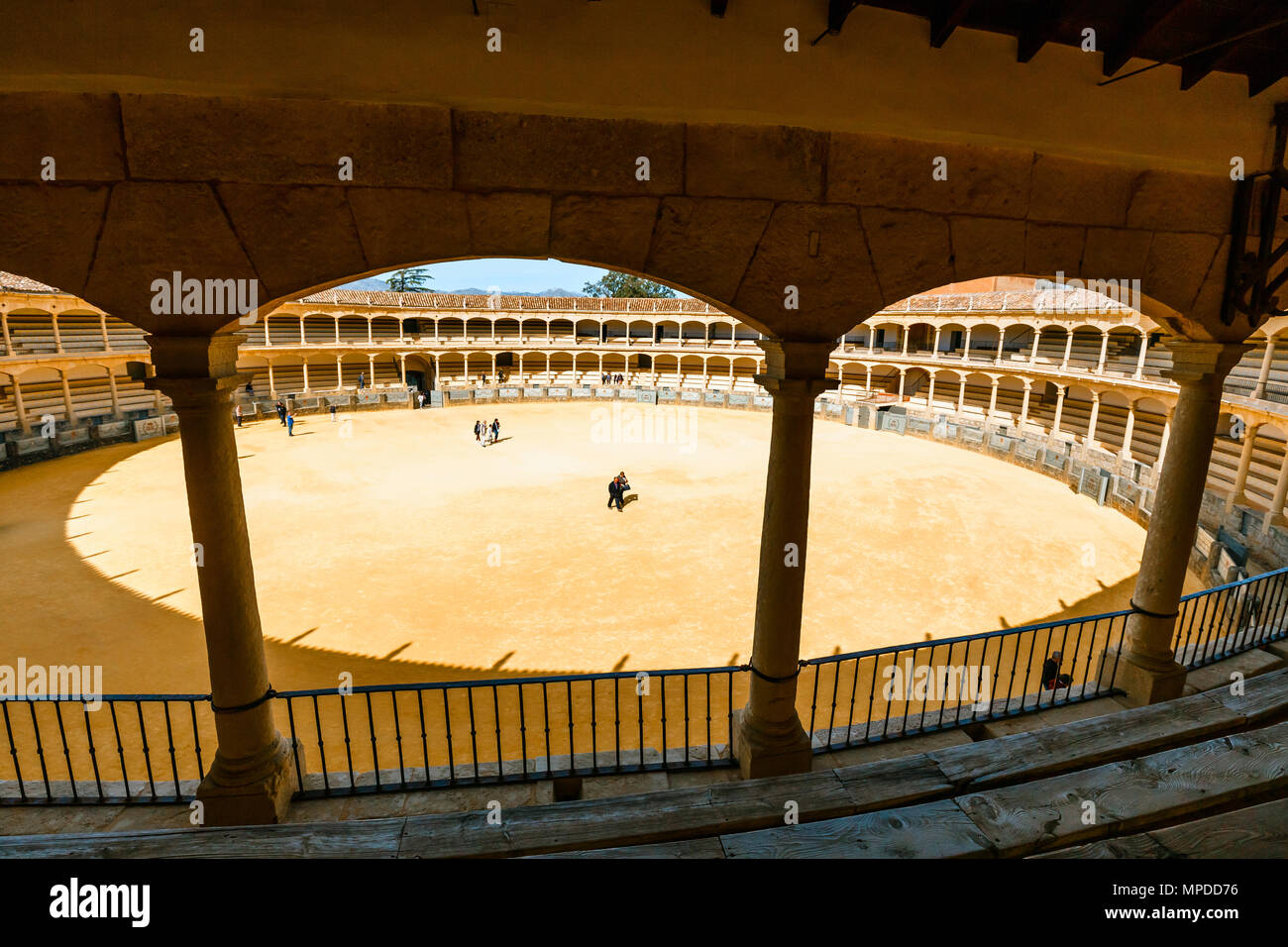 Ronda, Spain, April 05, 2018: Bullring in Ronda is one of the oldest ...