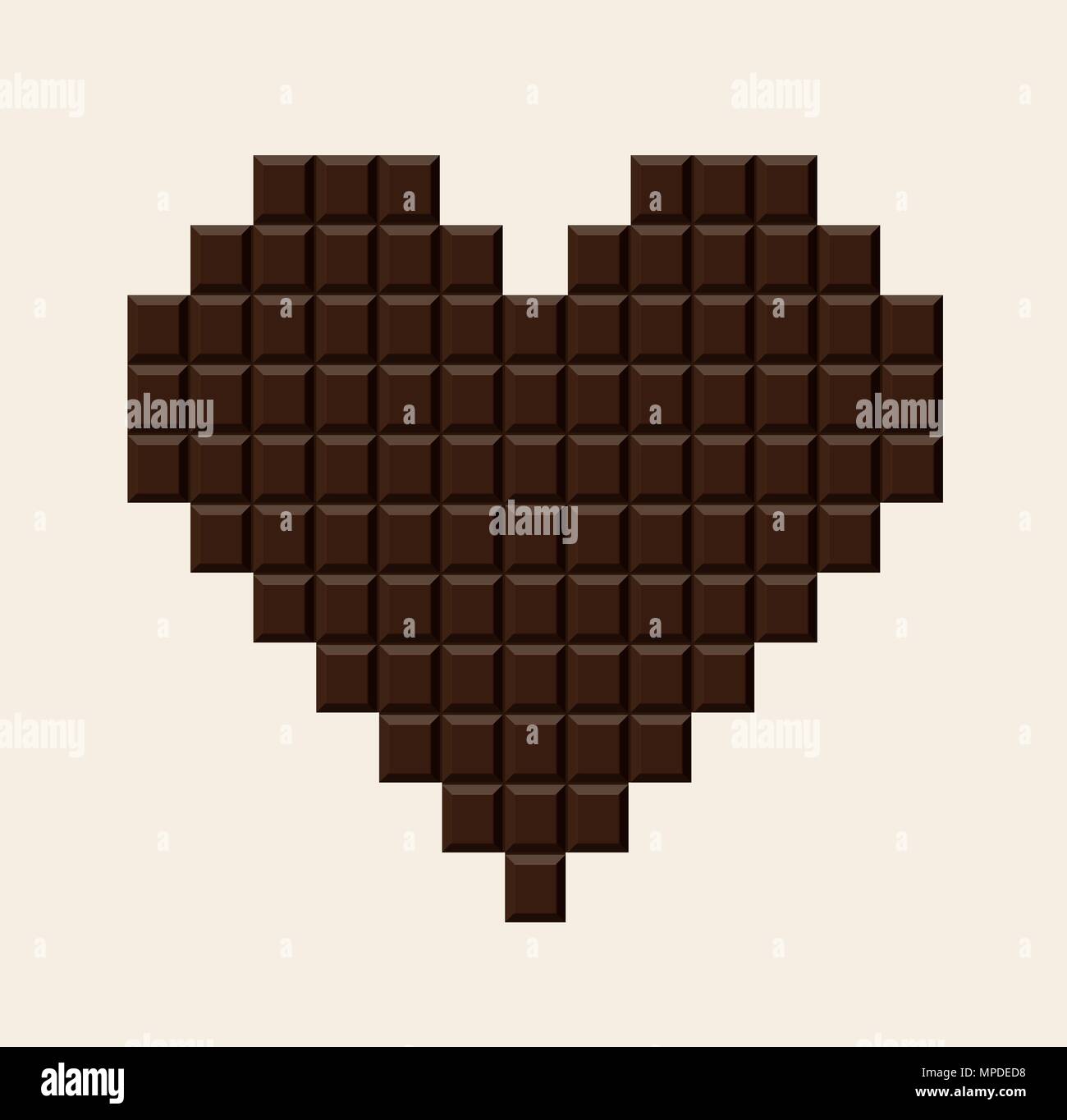 Chocolate bar in heart shape. Delicious chocolate bar as background ...