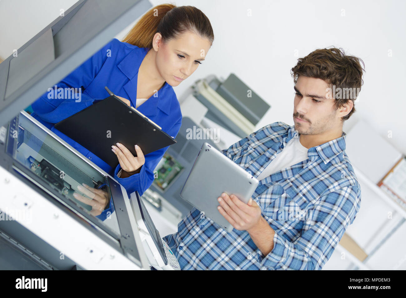 Man engineer checking documents hi-res stock photography and images - Alamy