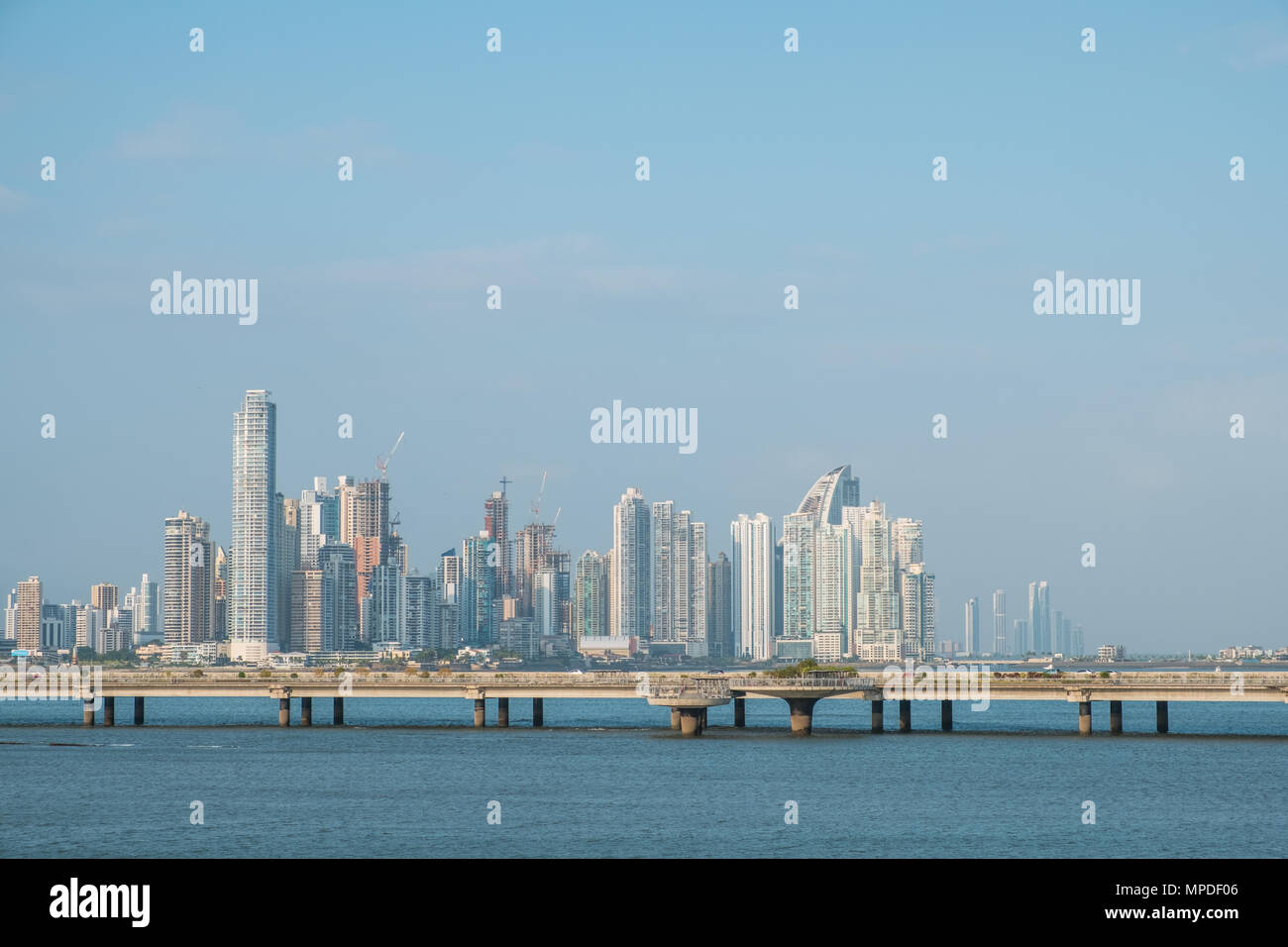 Panama City coastal view skyline of business district Stock Photo - Alamy