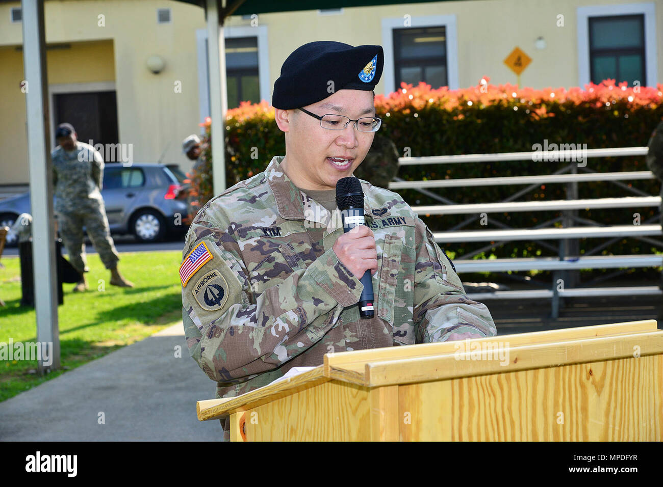 U. S. Army Maj. Kenneth Kim, commander of 106th Financial Management ...