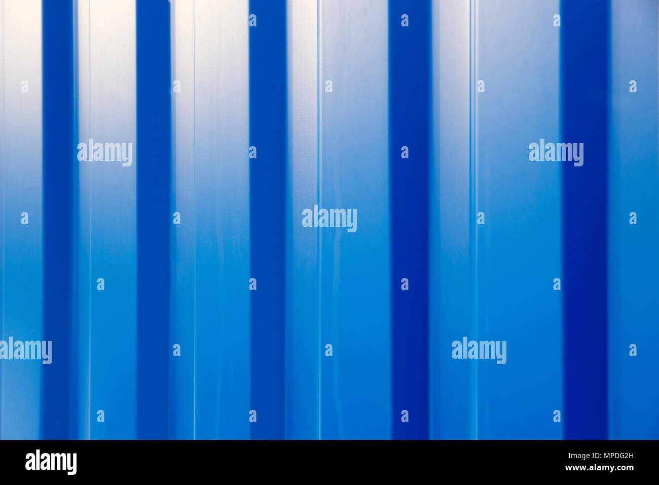 Blue metal profiled sheets surface in perspective Stock Photo - Alamy