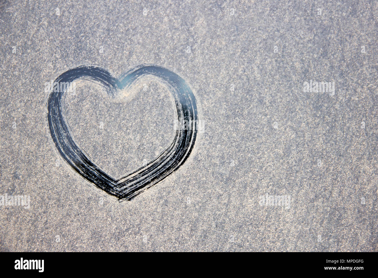 sign of heart is drawn on dusty, dirty surface Stock Photo - Alamy