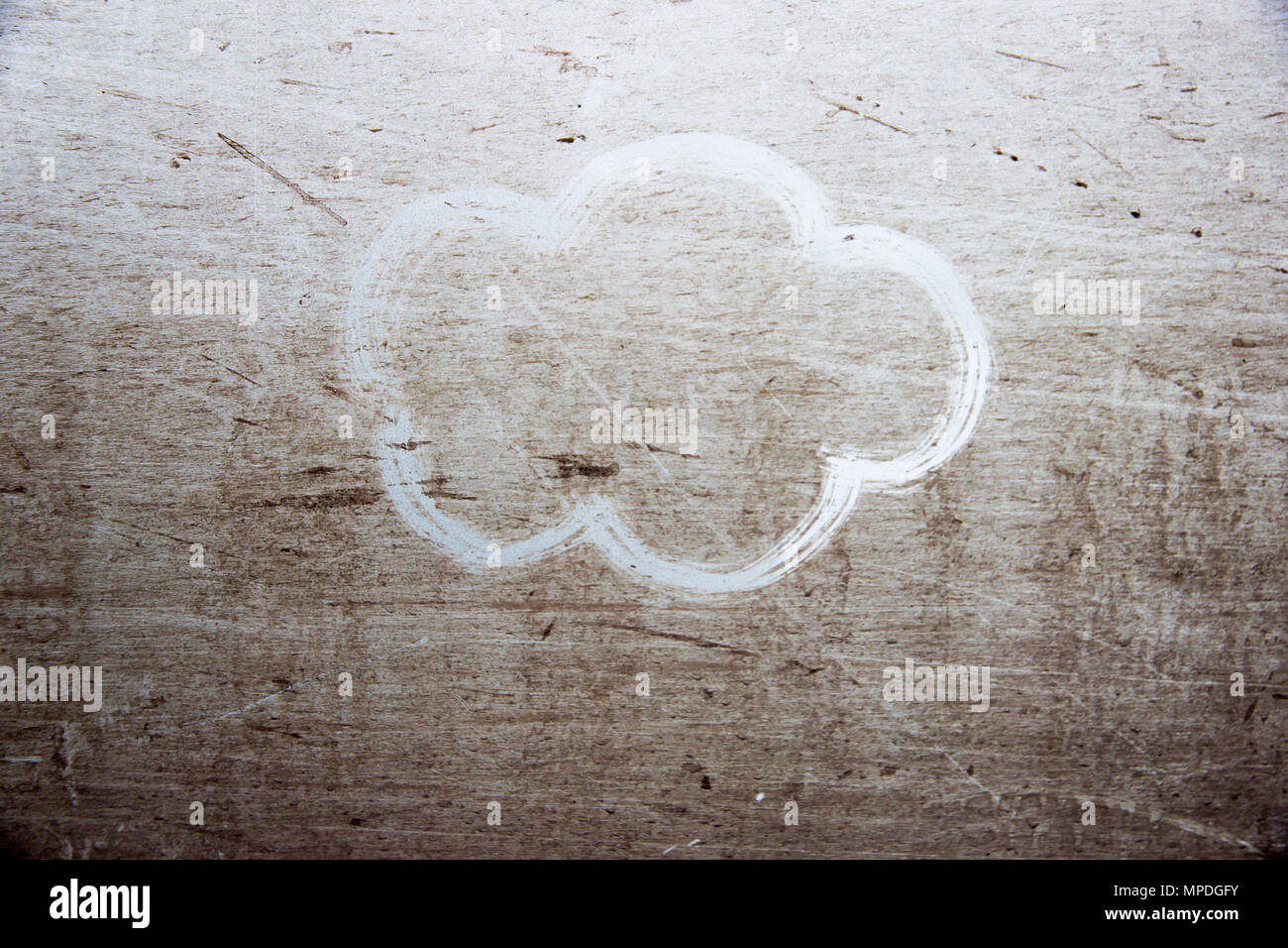 cloud is drawn on dusty, polluted surface Stock Photo - Alamy