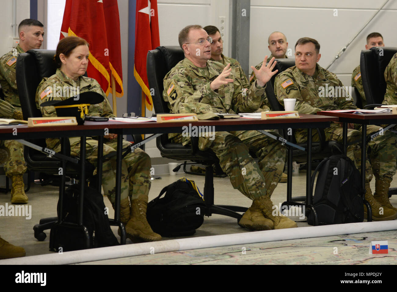U.S. Army Lt. Gen. Ben Hodges (center), Commanding General of U.S. Army ...