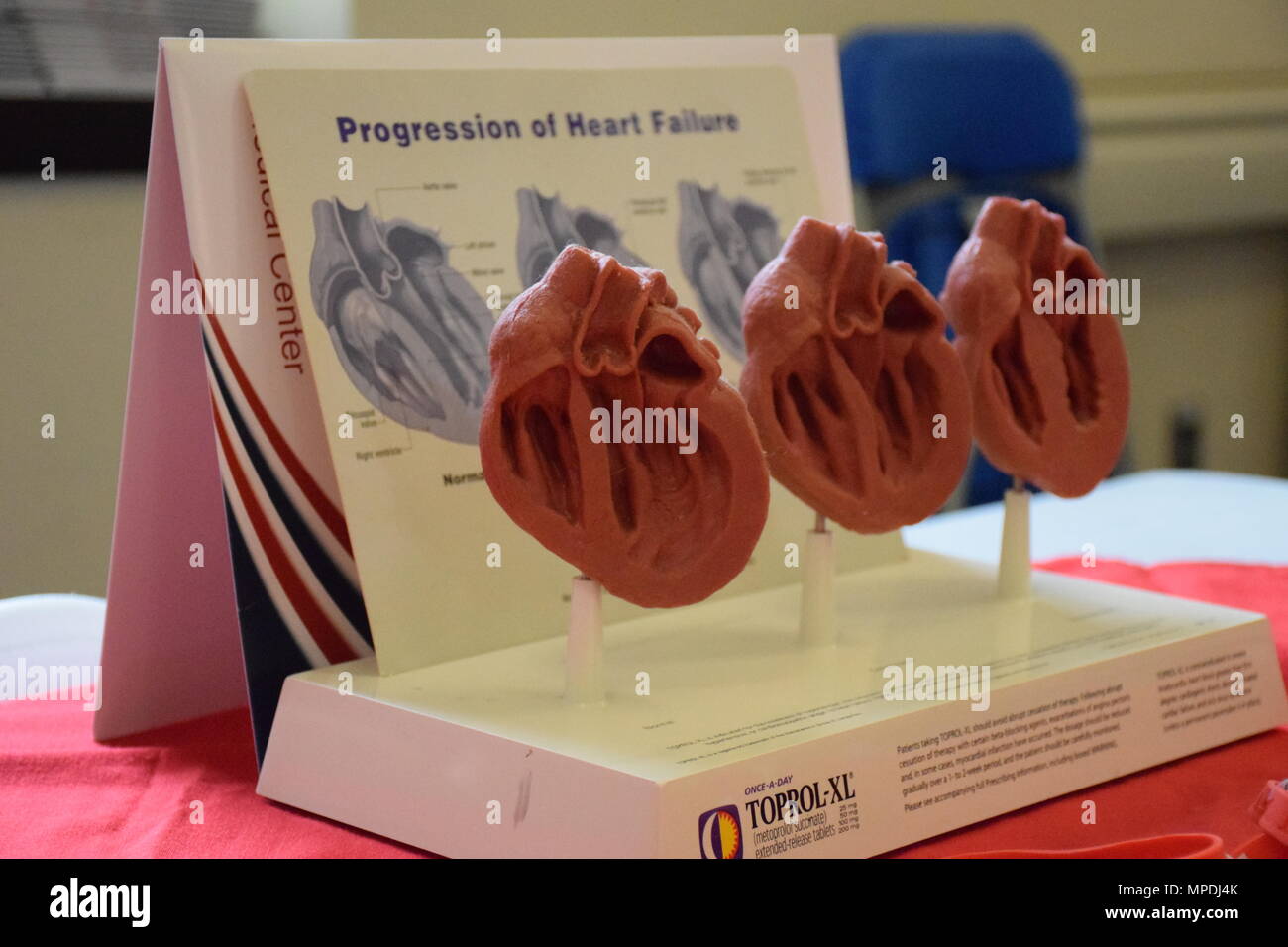 A display shows the progression of heart failure during National Heart ...