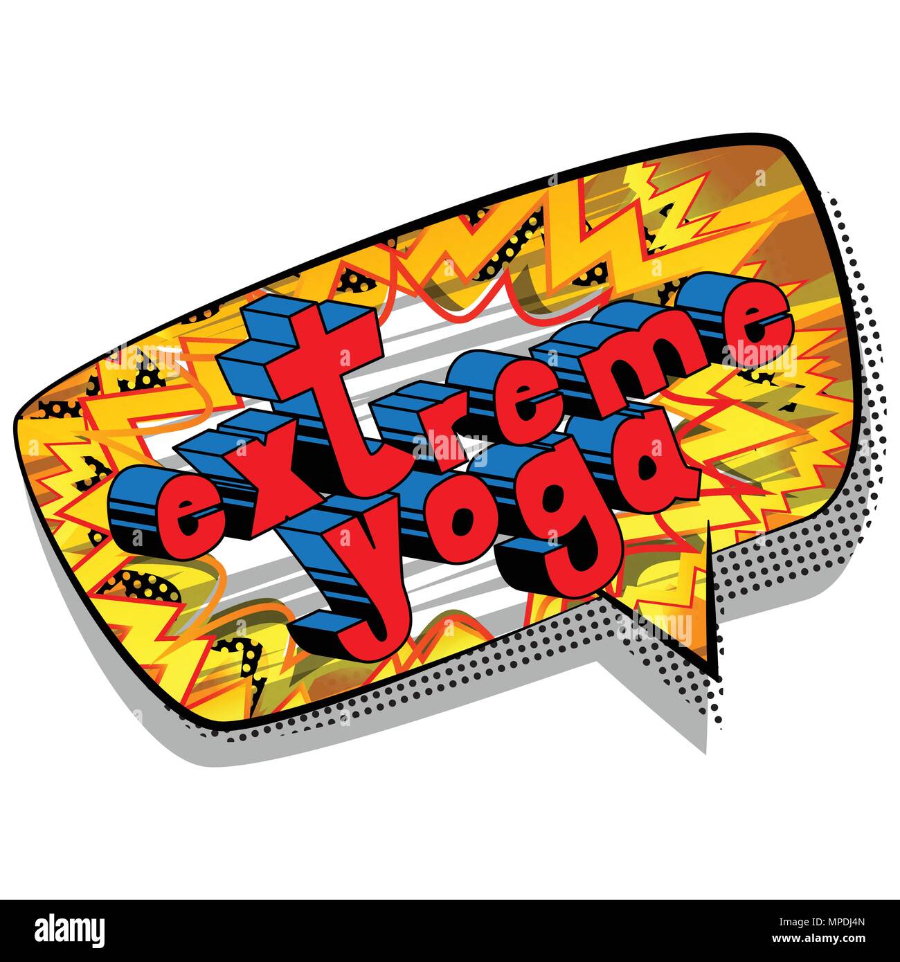Extreme Yoga - Comic book style phrase on abstract background Stock ...