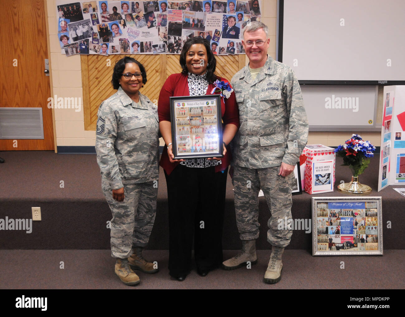 U.S. Air Force Senior Master Sgt. Nina Trotter and Col. David Kennard ...
