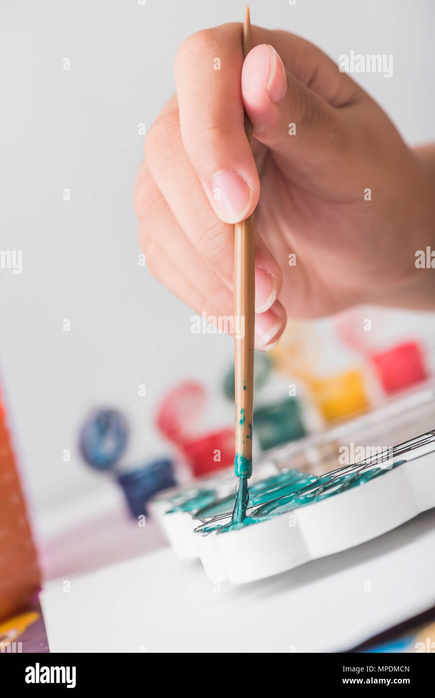 Children learn coloring and painting in classroom Stock Photo - Alamy