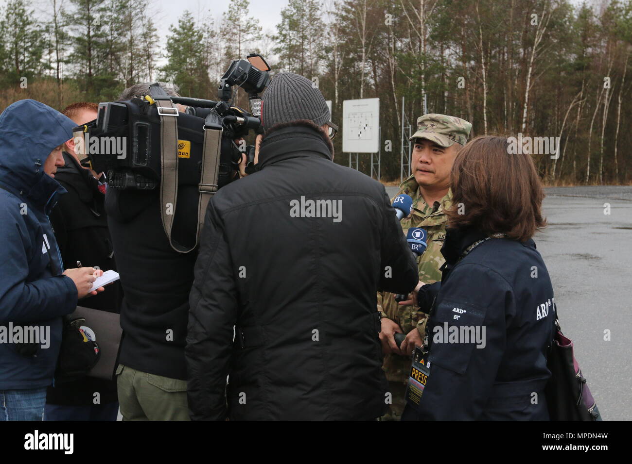 Brig. Gen. Antonio A. Aguto speaks to German media outlets after ...