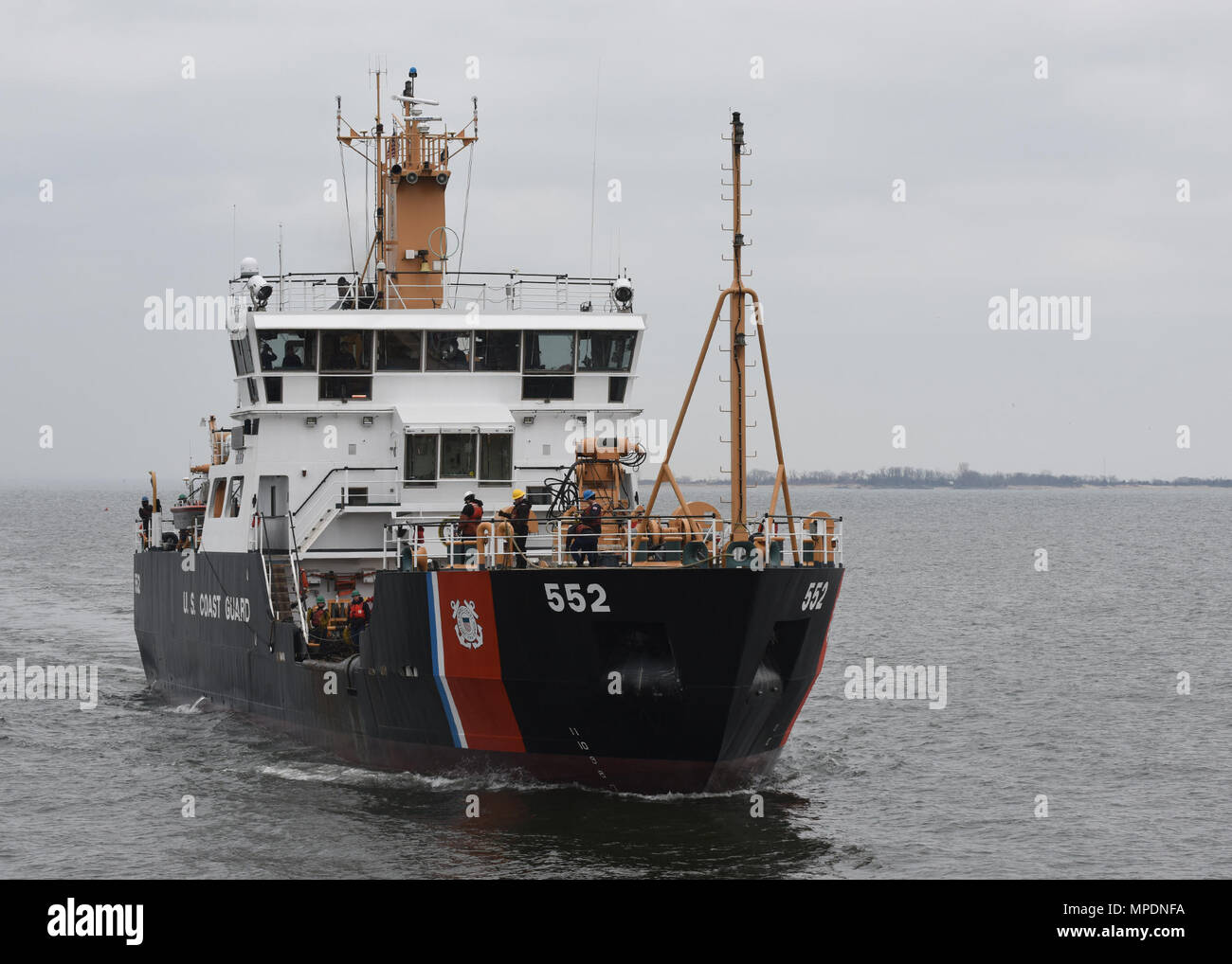NEW YORK – Coast Guard Cutter Katherine Walker beings to moor up at Naval Weapons Station Earle ...