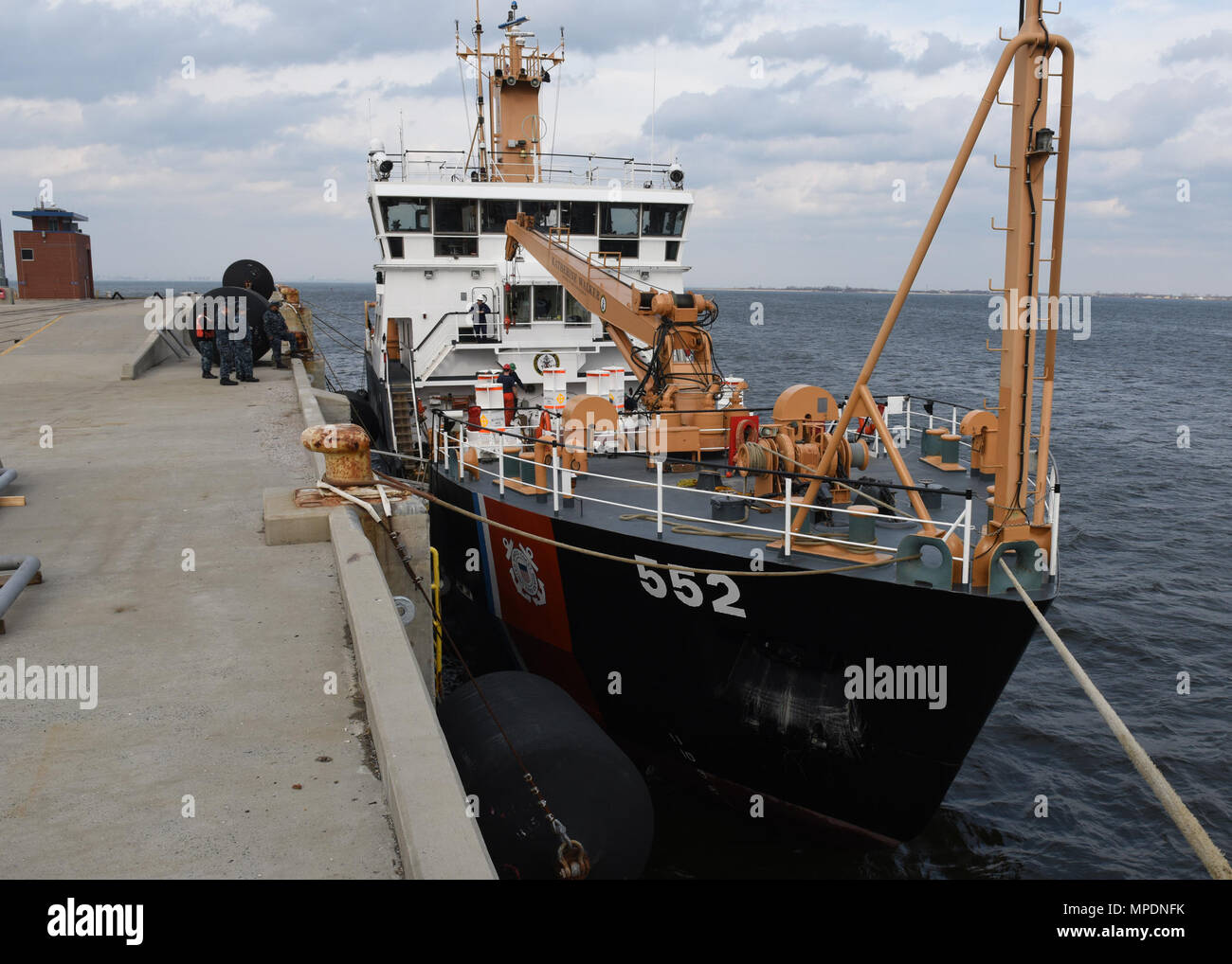 NEW YORK – Coast Guard Cutter Katherine Walker sits moored to the pier ...