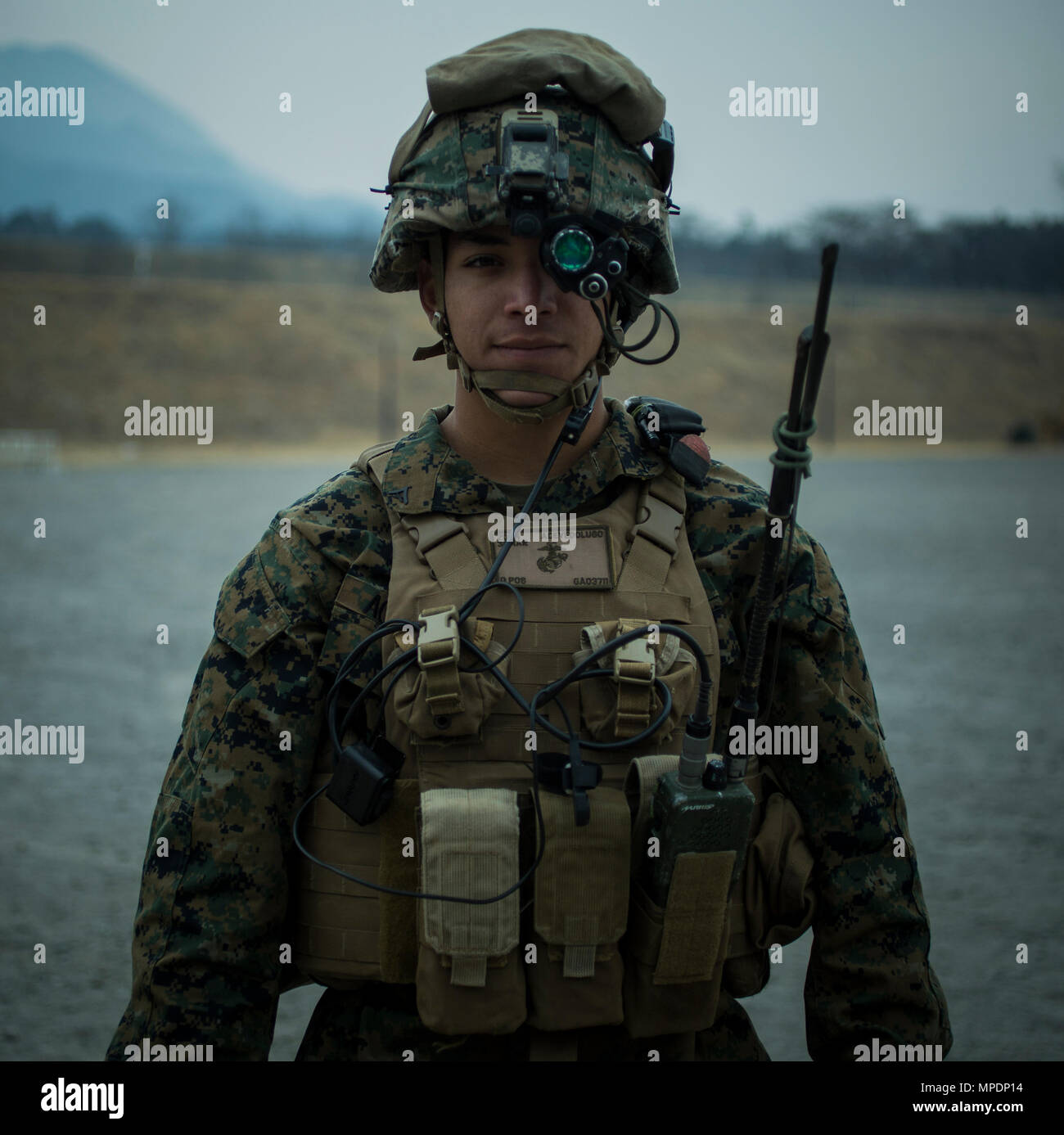 U.S. Marine Lance Cpl. Joshua Acevedo, a rifleman, prepares to ...