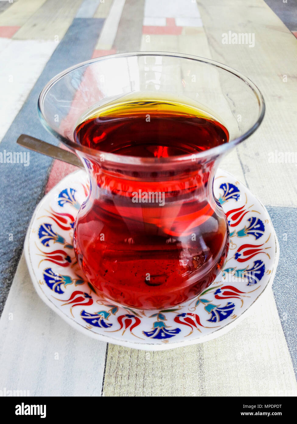 Glass of Traditional Turkish Tea. Beverage Concept of Turkish Culture ...