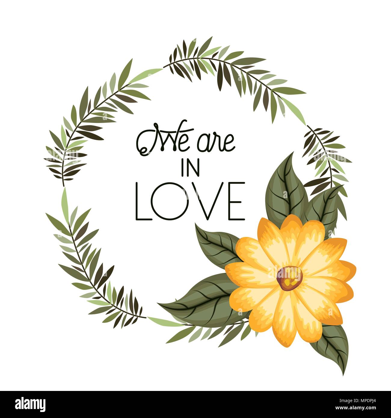 wedding and married invitation with wreath and ribbon vector ...