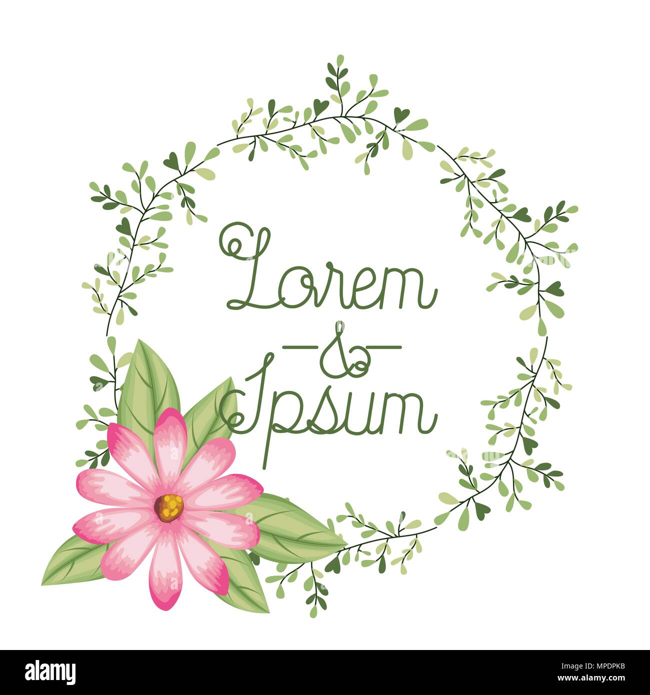 wedding and married invitation with wreath and ribbon vector ...