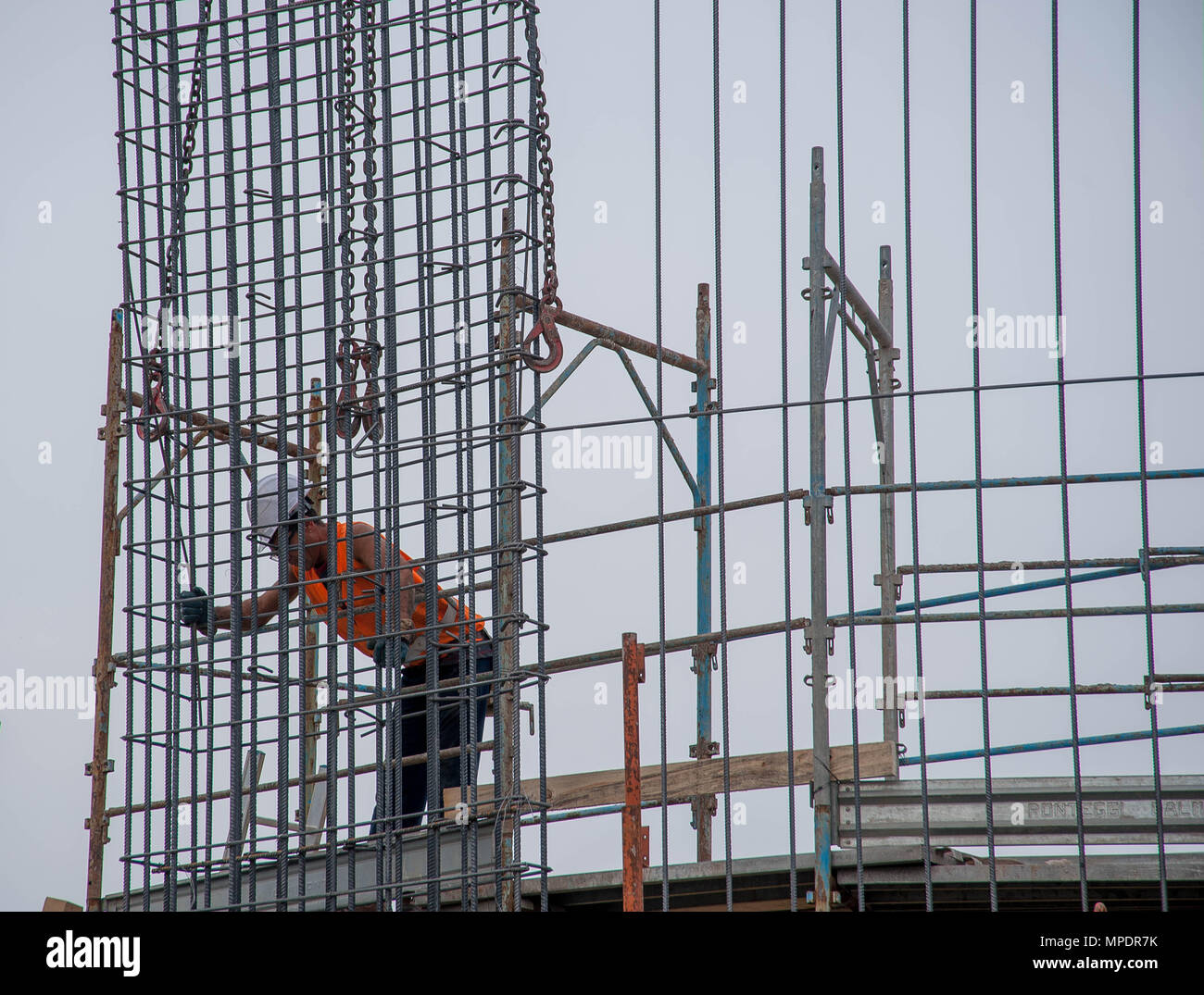 Milan Italy September2014:worker prepares for reinforced concrete Stock ...