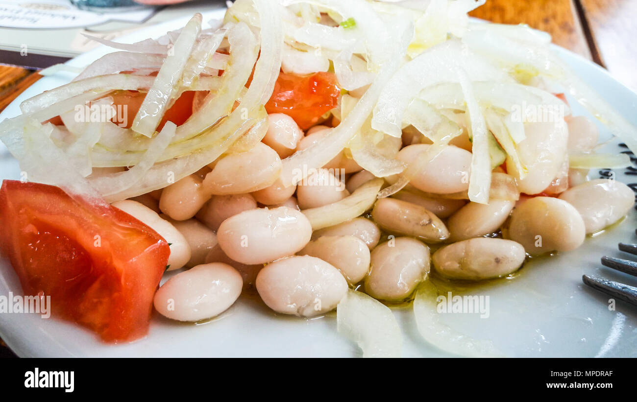 Turkish Piyaz Salad with onions and tomates. Traditional Salad Stock ...