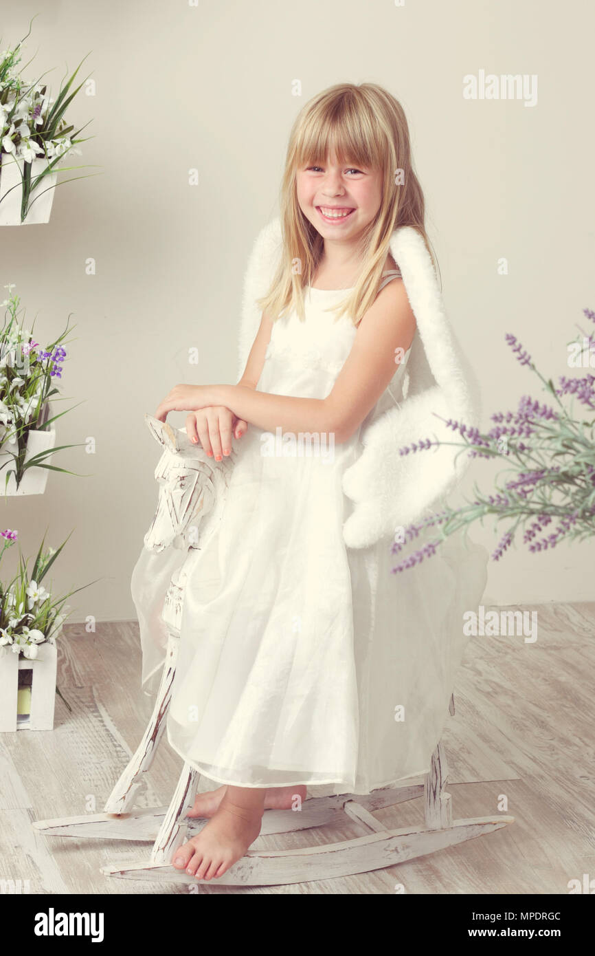 Child girl angel wings magic hi-res stock photography and images - Alamy