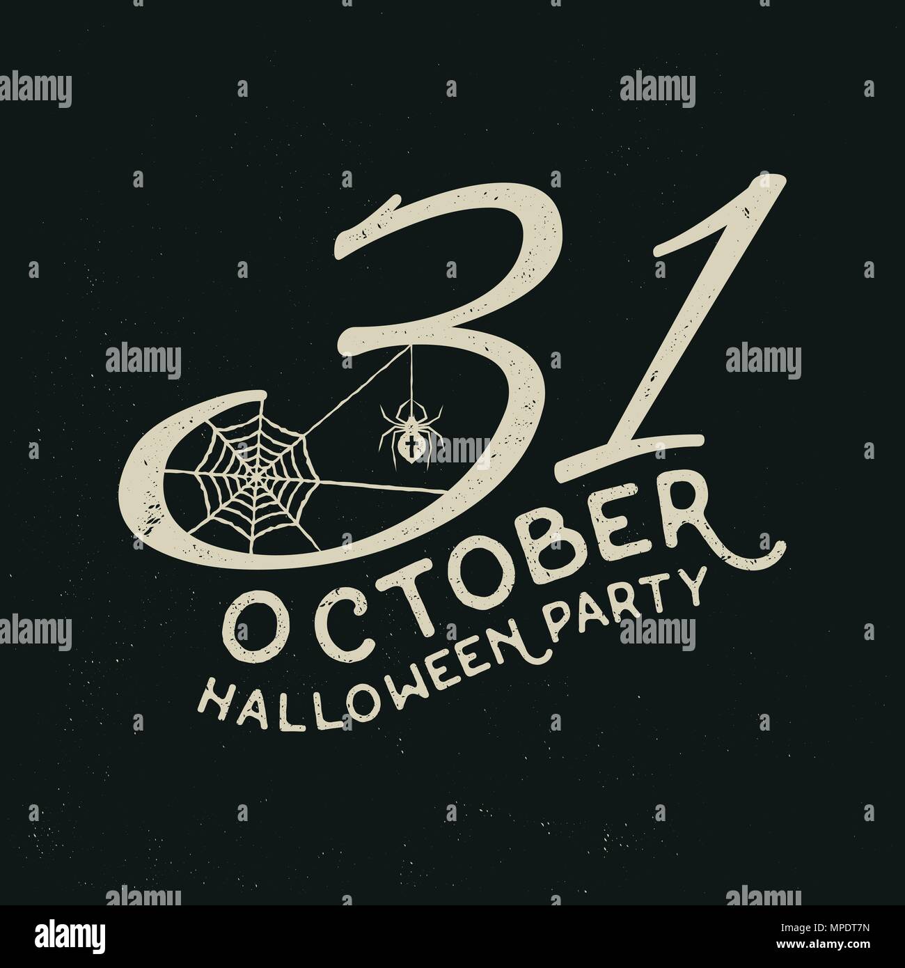 31 october Halloween party concept. Vector Halloween retro badge ...
