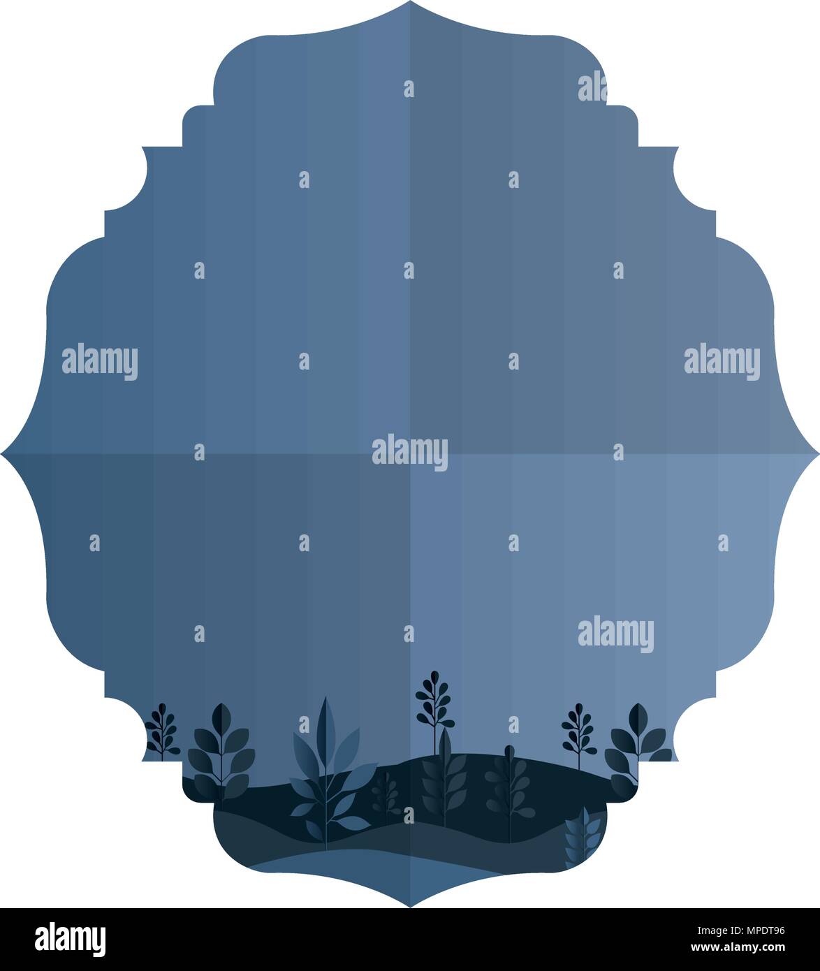 elegant frame with landscape scene vector illustration design Stock ...