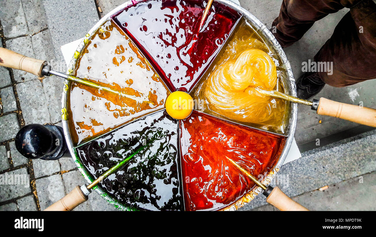 Turkish Street dessert ottoman paste macun tatlisi. Traditional dessert ...