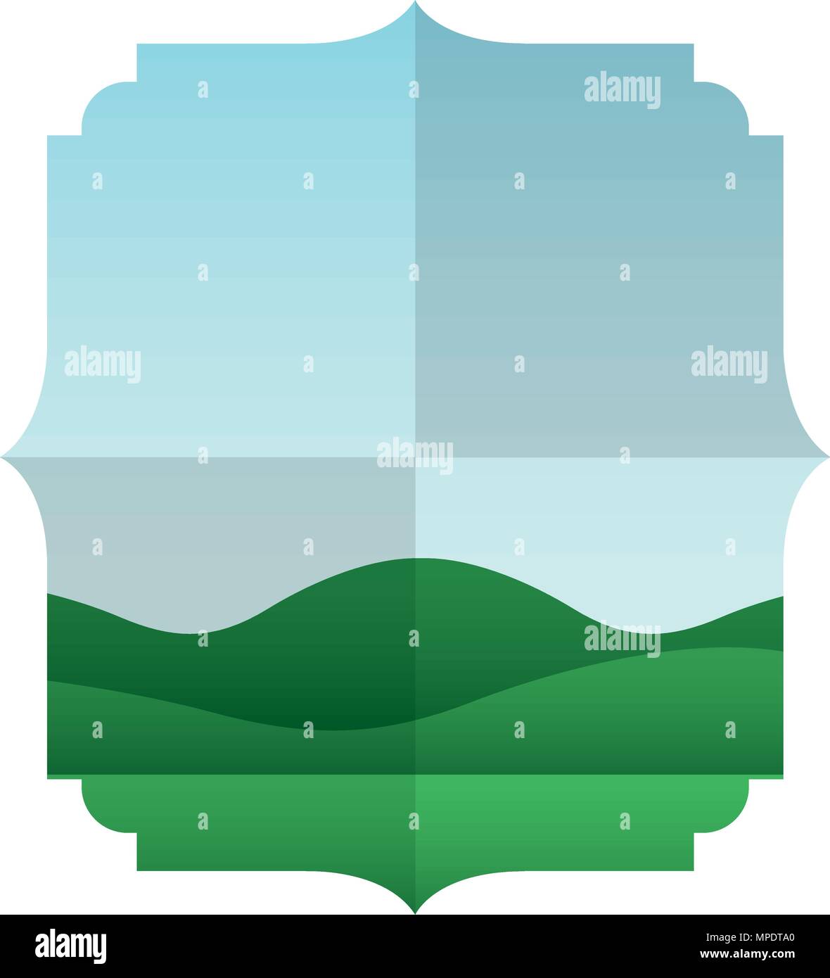 elegant frame with landscape scene vector illustration design Stock ...