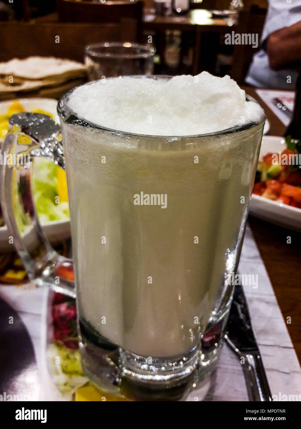 Turkish Drink Ayran in a glass. / Buttermilk. Traditional Turkish Drink ...