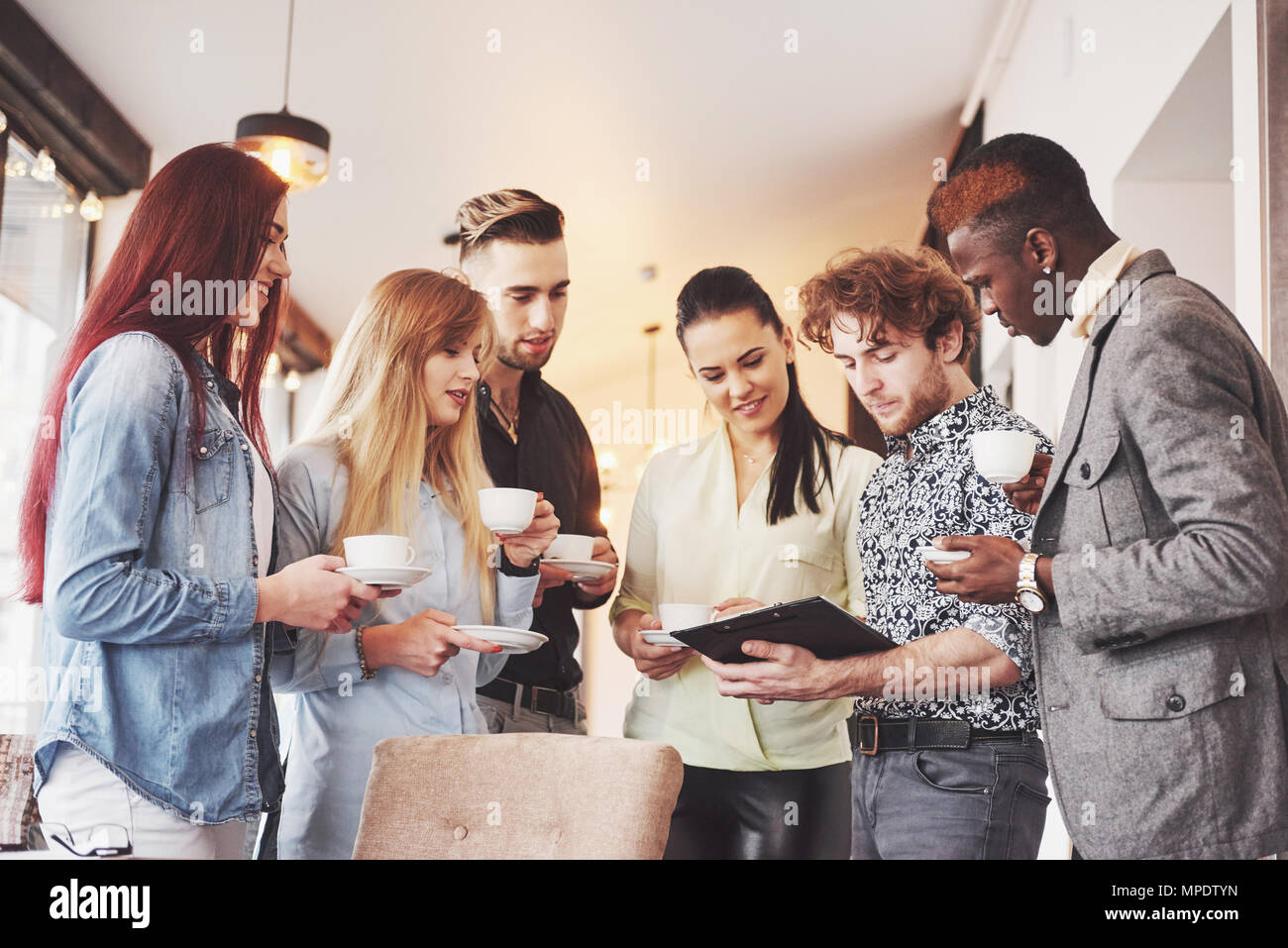 Coffee Break Business Cafe Celebration Event Party. Teamwork ...