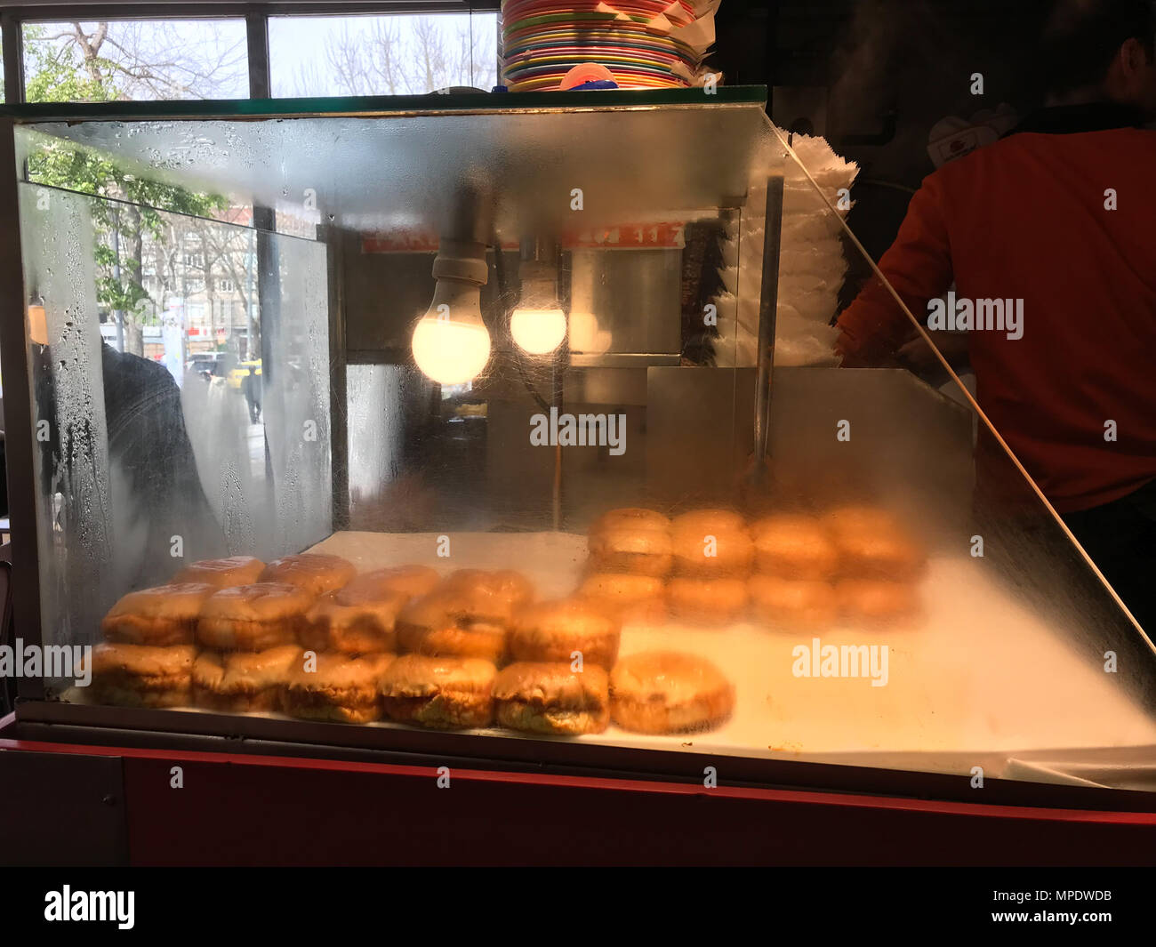 Turkish Wet Burger with sauce / islak hamburger. FastFood Stock Photo ...