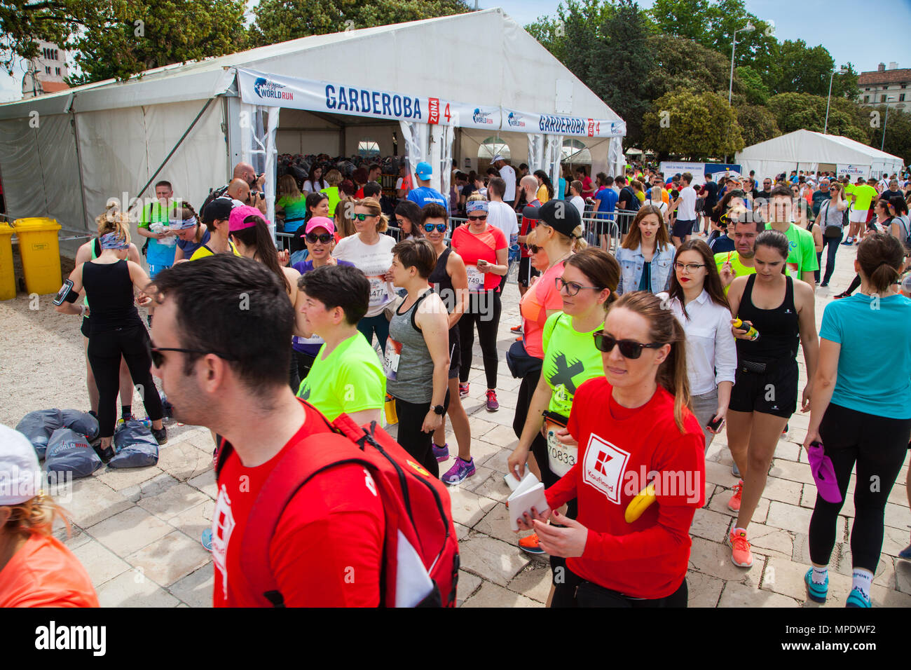 Runners athletes and competitors prepare and warm up for The Croatian ...