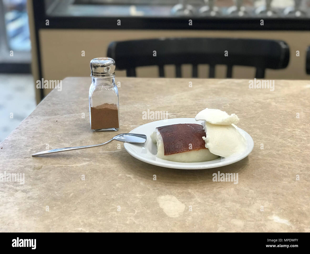 Turkish Milk Baked Pudding Kazandibi with Ice Cream and Cinnamon ...