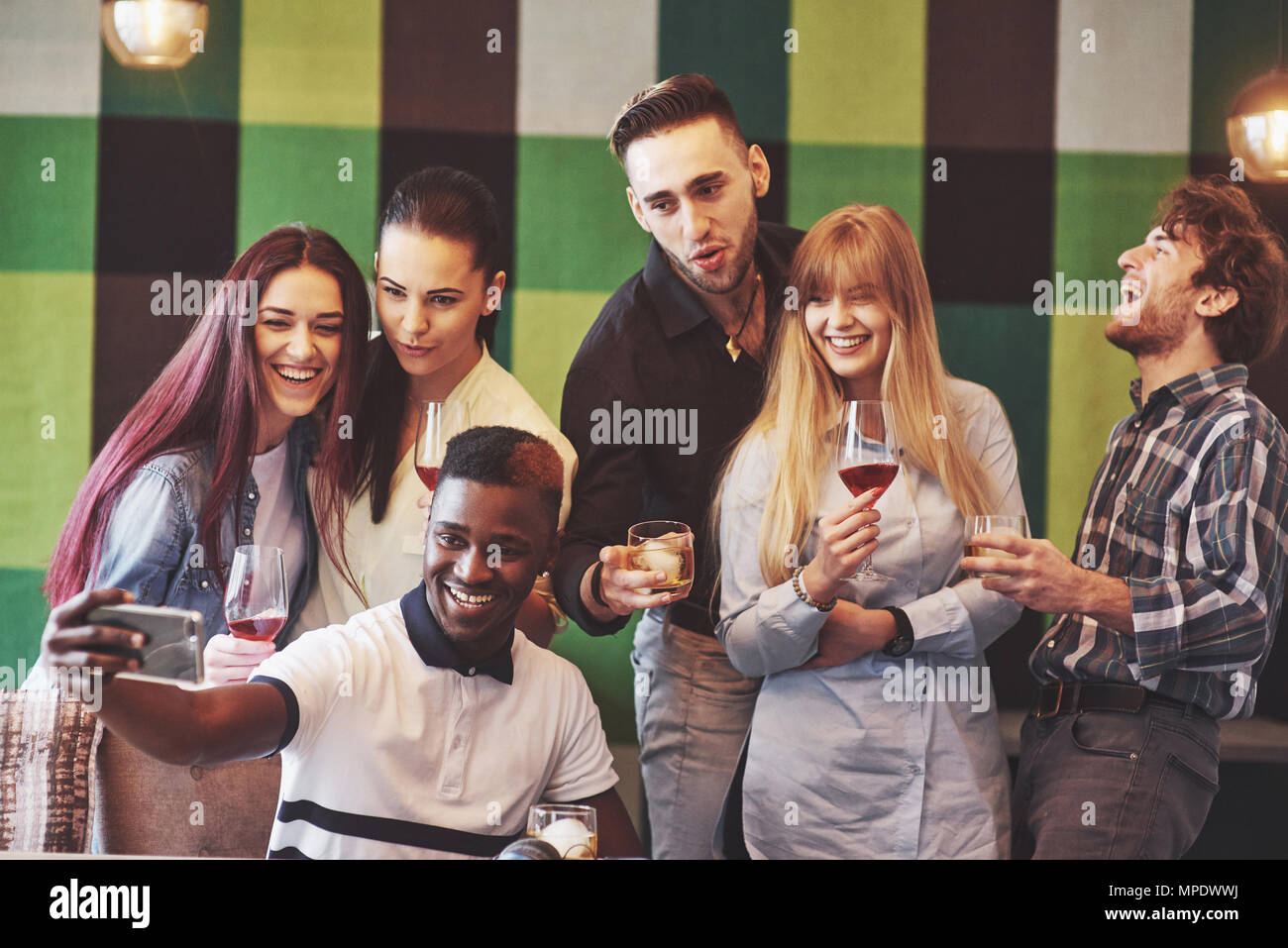 Self portrait of mixed race unity of african, american, asian ...