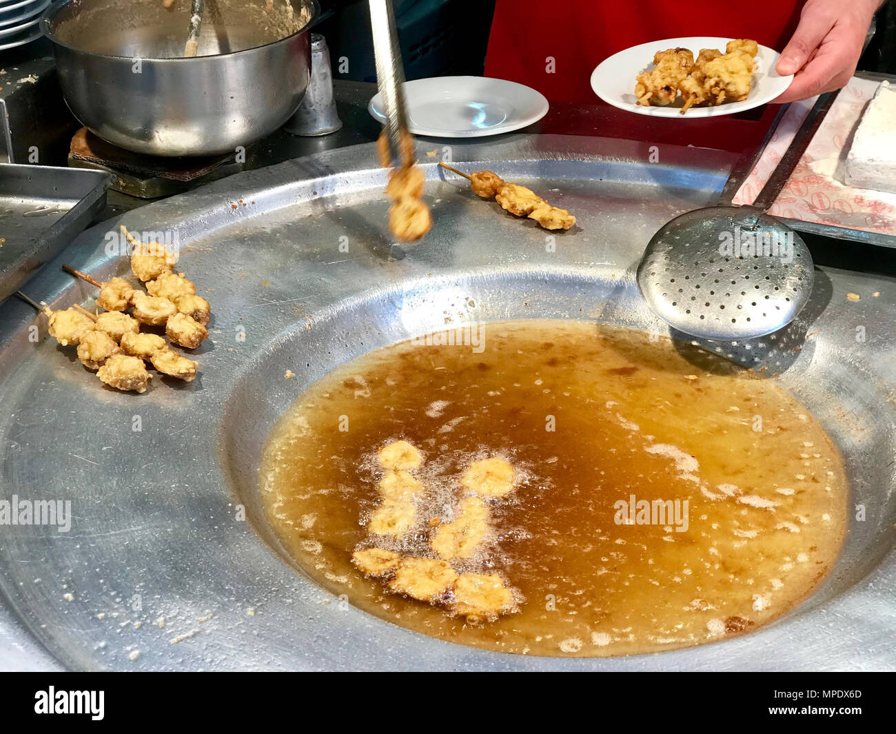 Turkish Street Food Fried Crispy Mussels / Midye Tava. Traditional Food ...