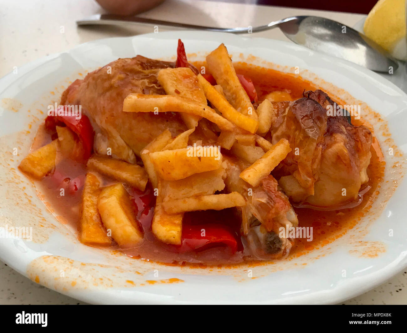 Turkish Style Juicy Chicken Leg with Tomato Paste Sauce and Potatoes ...