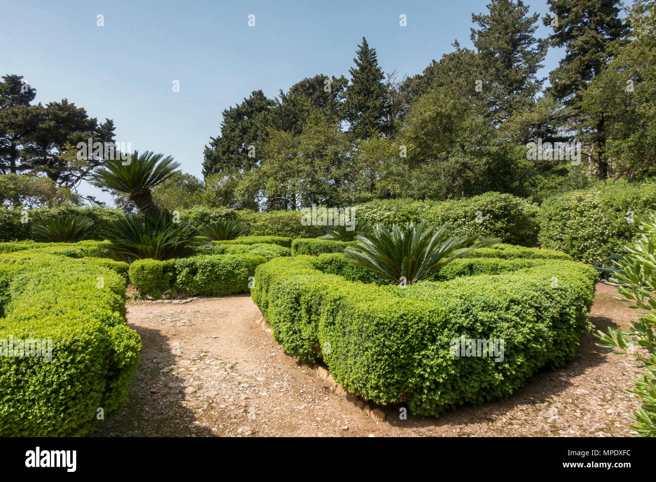 Gardens close to the Monastery on Lokrum Island, in the Adriatic Sea ...