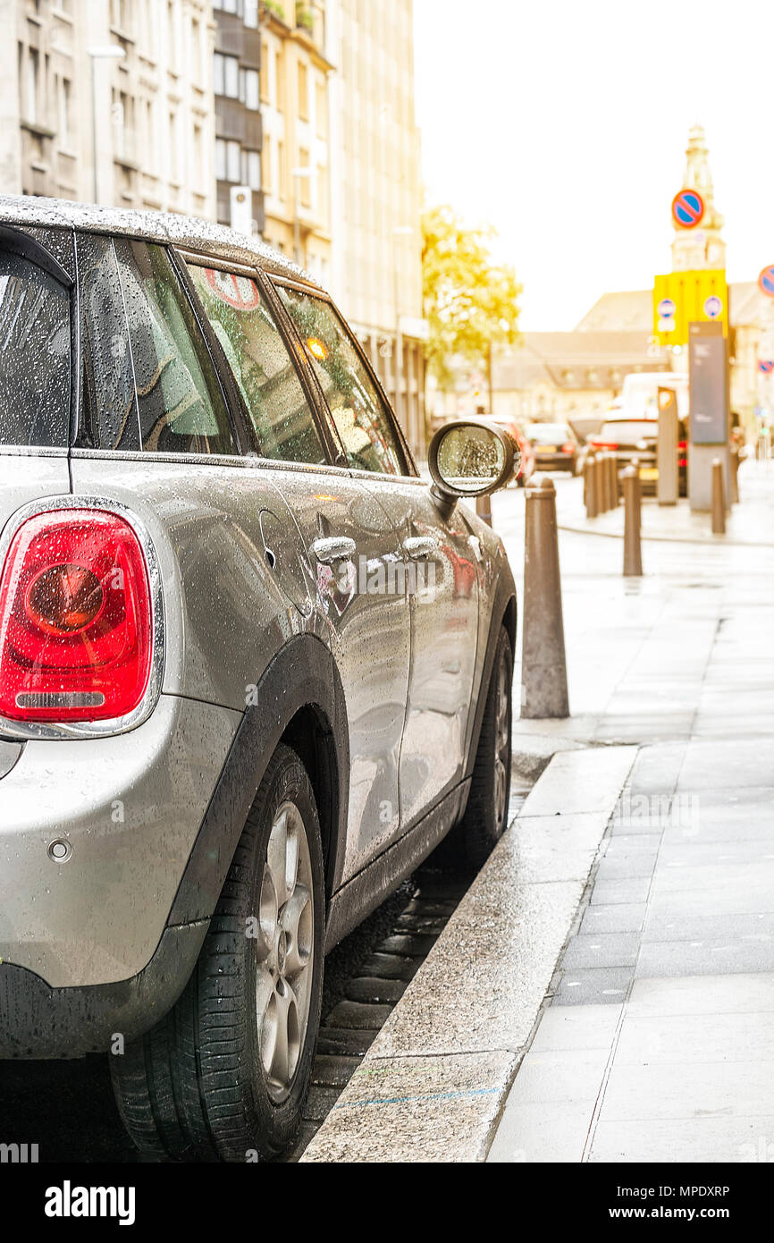 Wet car after rain in Luxemburg Stock Photo - Alamy