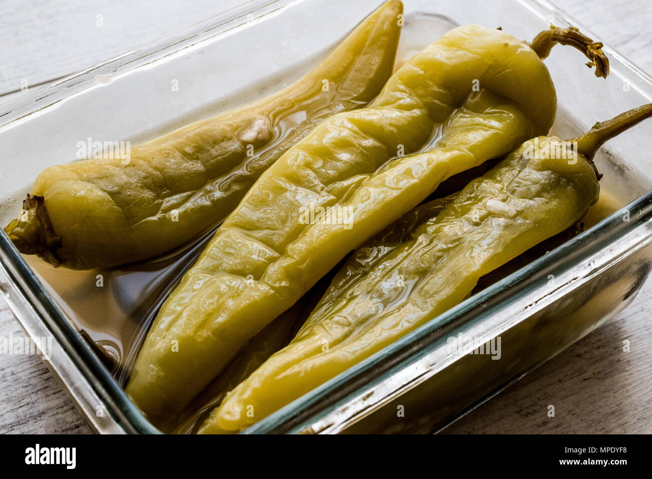 Pickled Yellow Paper in glass bowl. Organic Food Stock Photo - Alamy