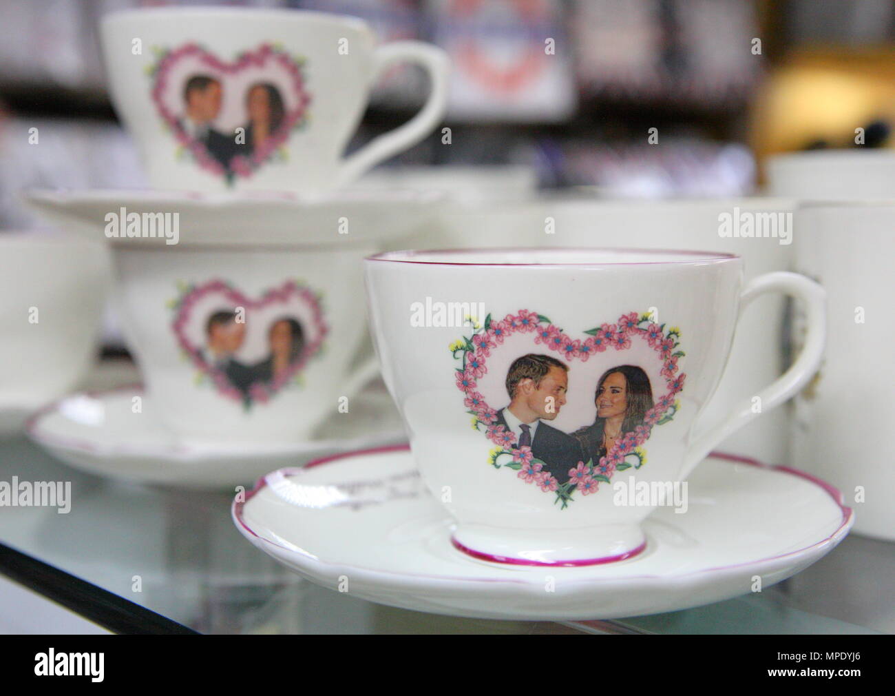 Commemorative memorabilia celebrating the Royal wedding of Prince ...