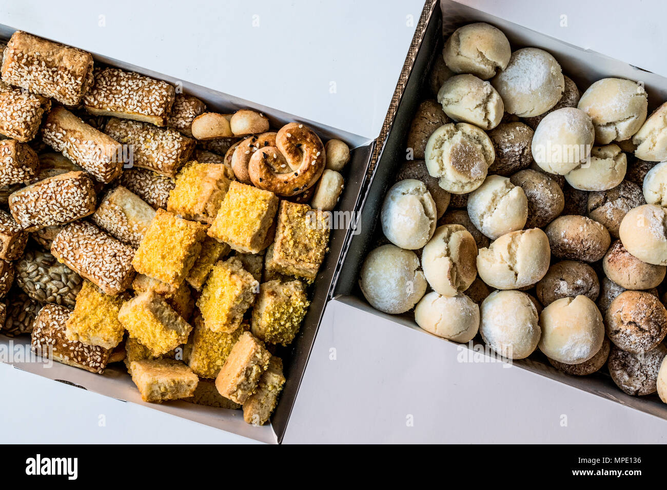Sweet and Salty Turkish pastries in box. Bakery concept Stock Photo - Alamy