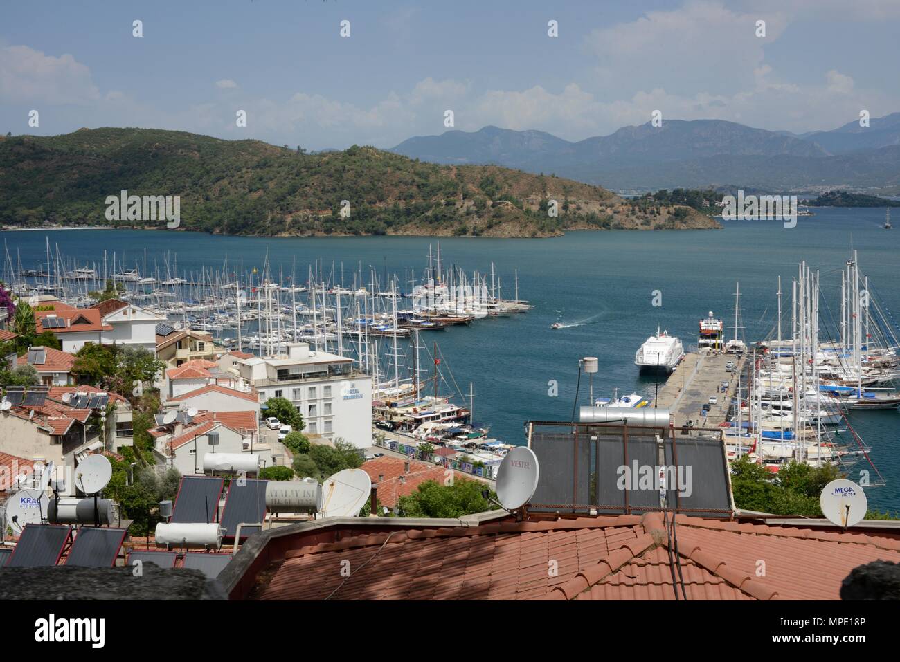 Boats and yachts at Fethiye harbour Stock Photo - Alamy
