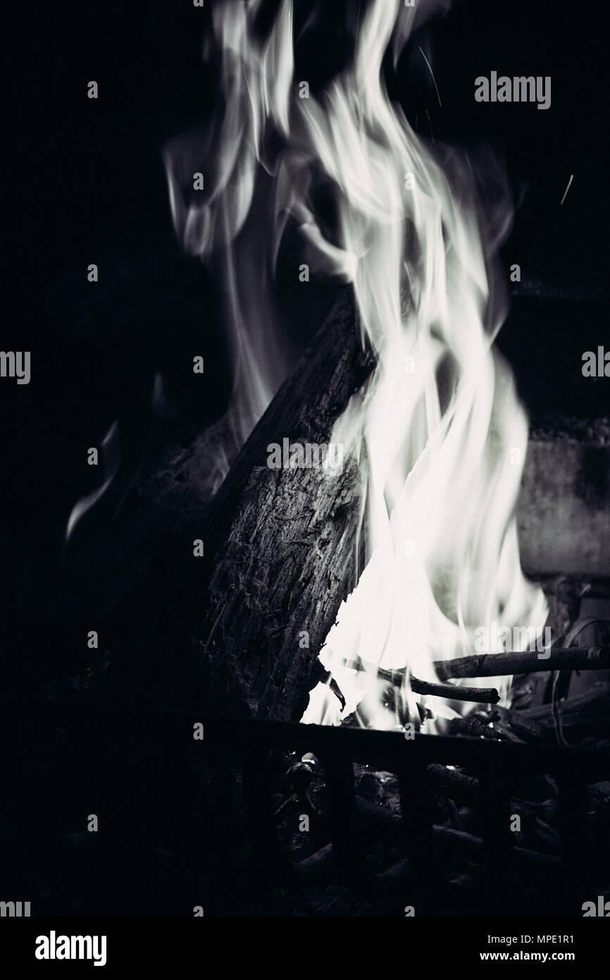 Flames in black and white Stock Photo - Alamy