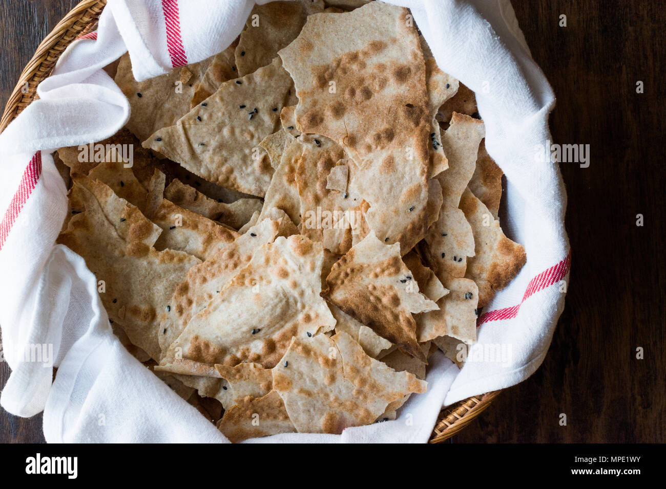 Pane Carasau Crispy Flatbread From Sardinia. (Thin Bread). Organic Food ...