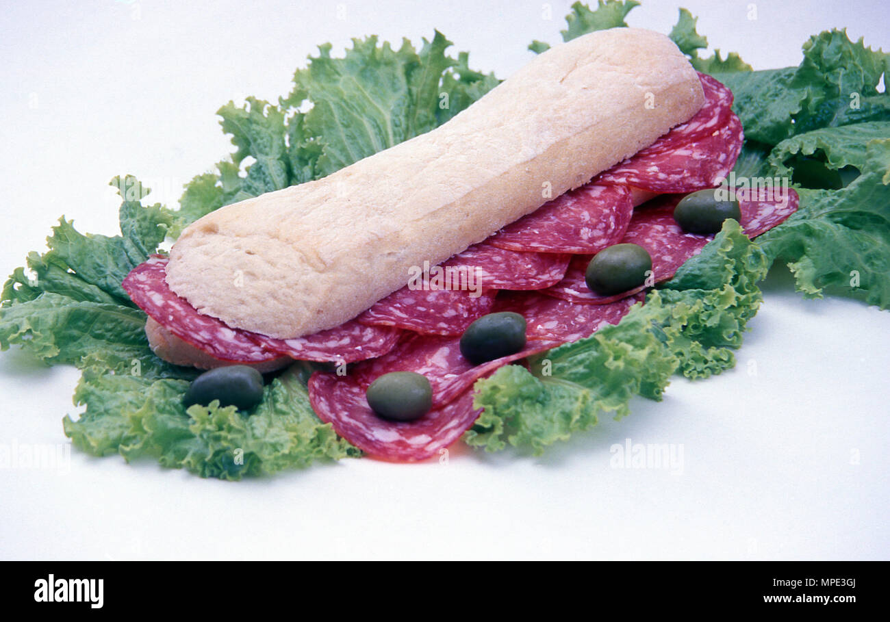 Food, Sandwich, Salami Stock Photo - Alamy