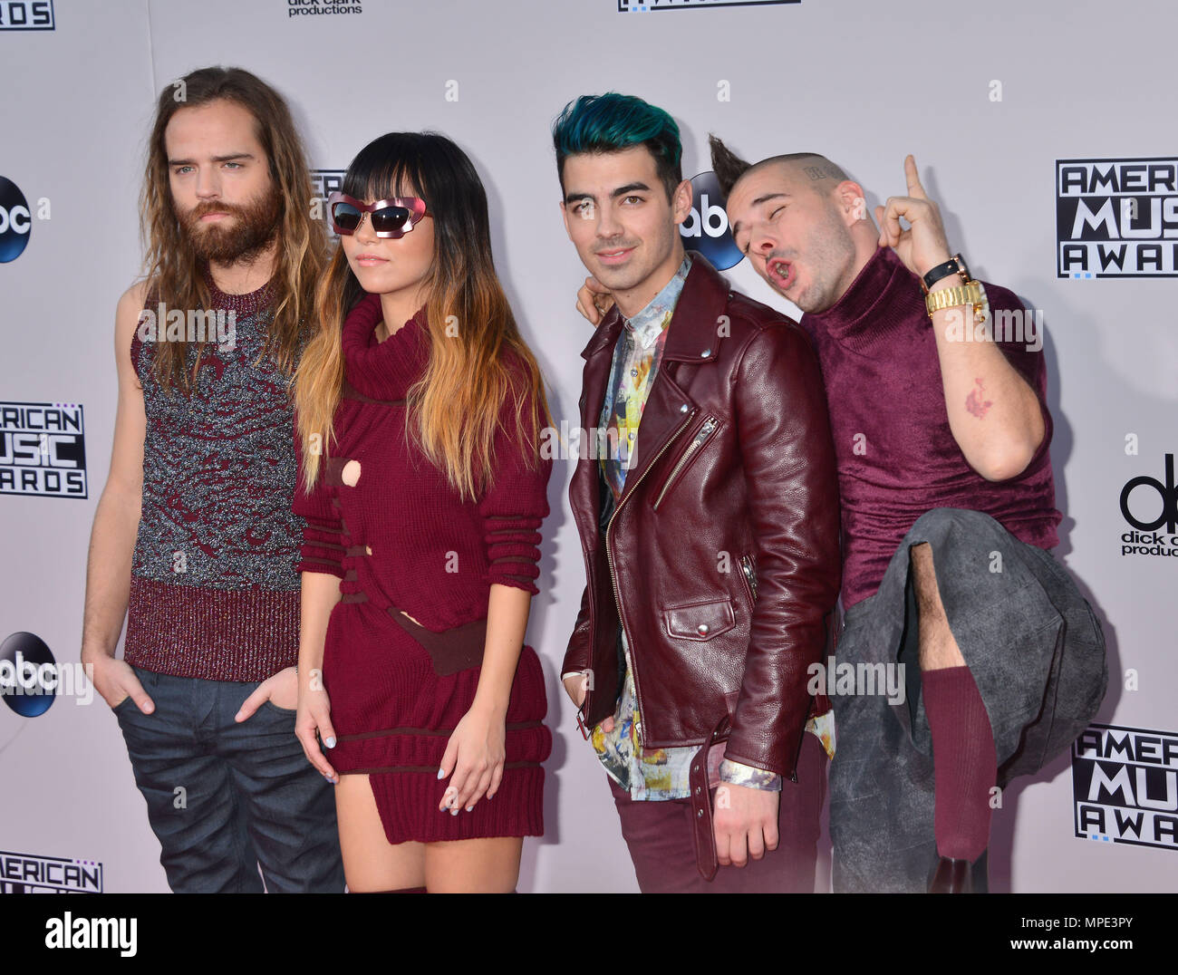 Jack Lawless, JinJoo Lee, Joe Jonas and Cole Whittle of music group ...