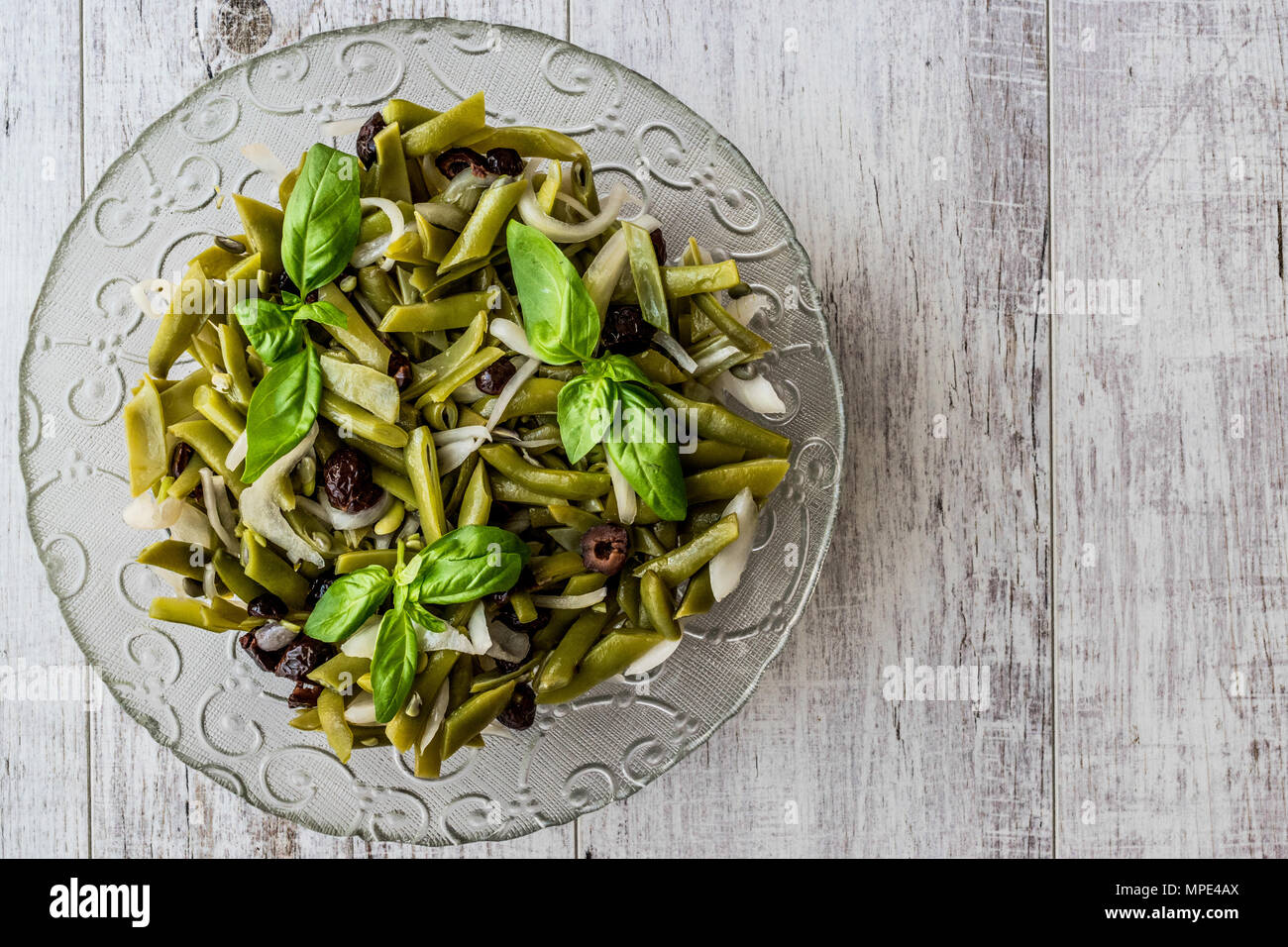 Green Bean Salad with Olive. Organic Food Stock Photo - Alamy